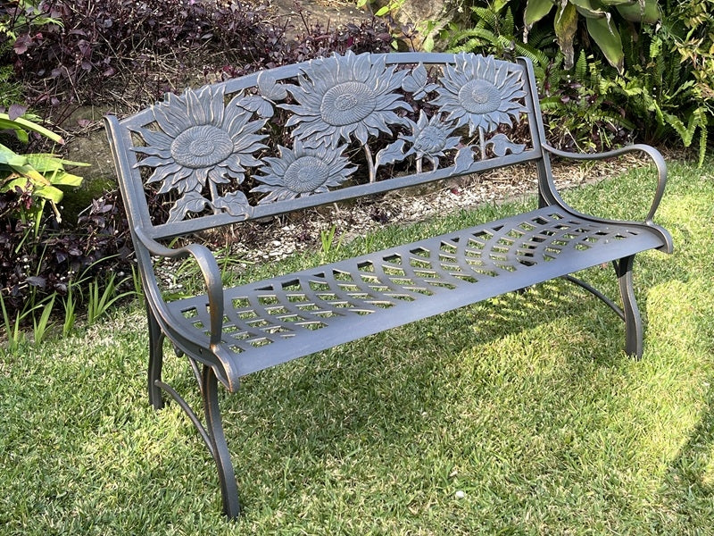 Cast Iron Bench - Sunflower – Faulconbridge-Antiques & Giftware